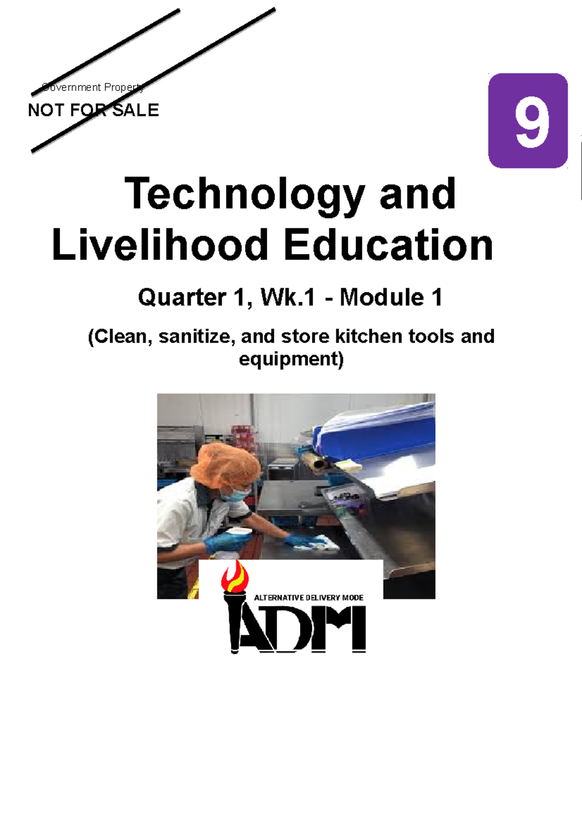 TLE9 Q1 Mod1 Wk1-Cleansanitizeand-store-kitchen-tools-and-equipment-v3 ...