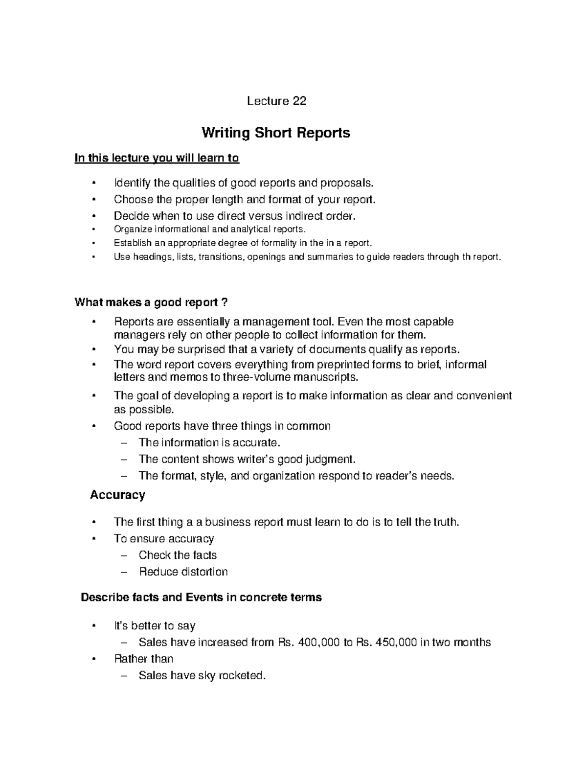 Lecture 22: Writing Effective Reports & Proposals in Business Comm ...