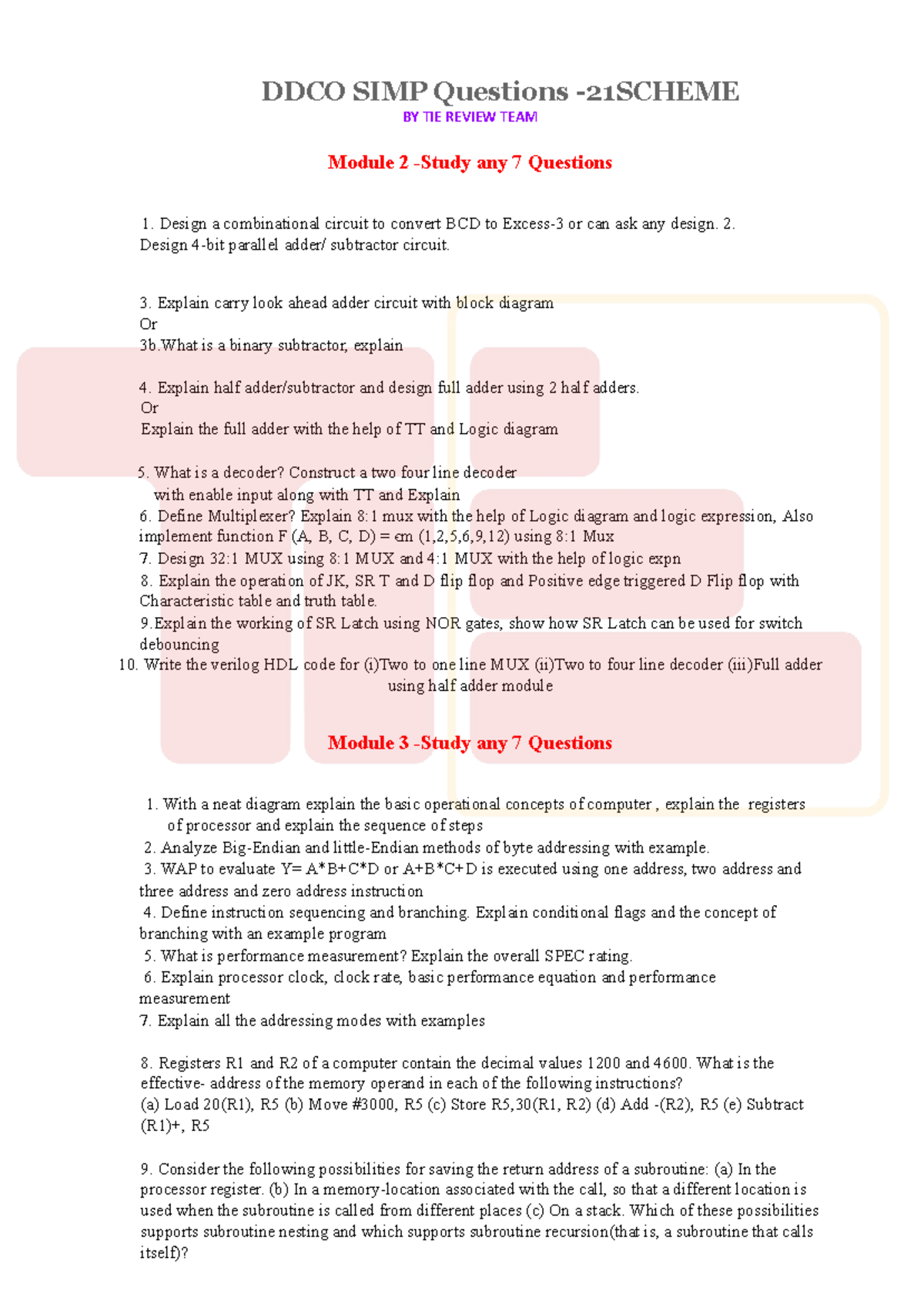 DDCO 2024 SIMP Questions: Comprehensive Review for Modules 1-5 - Studocu