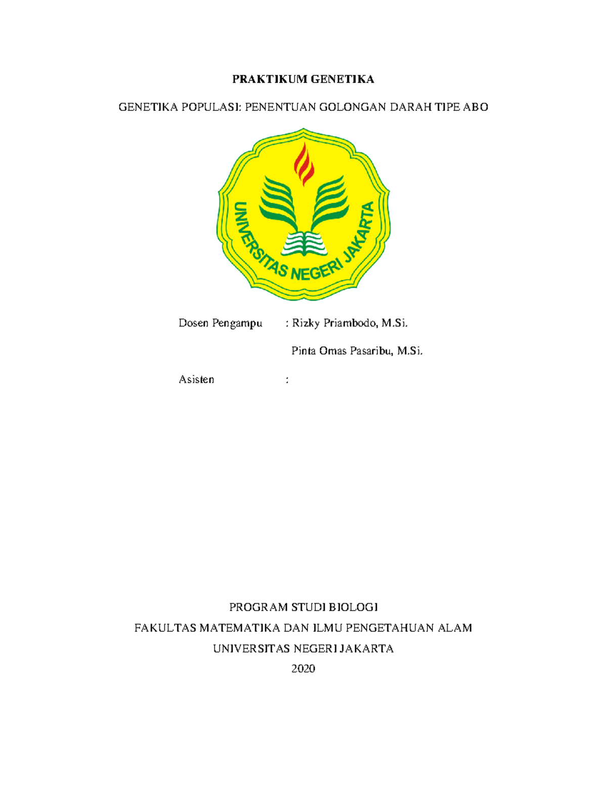 Genetika - Praktikum Penentuan Golongan Darah Tipe ABO (Biologi B 2018 ...