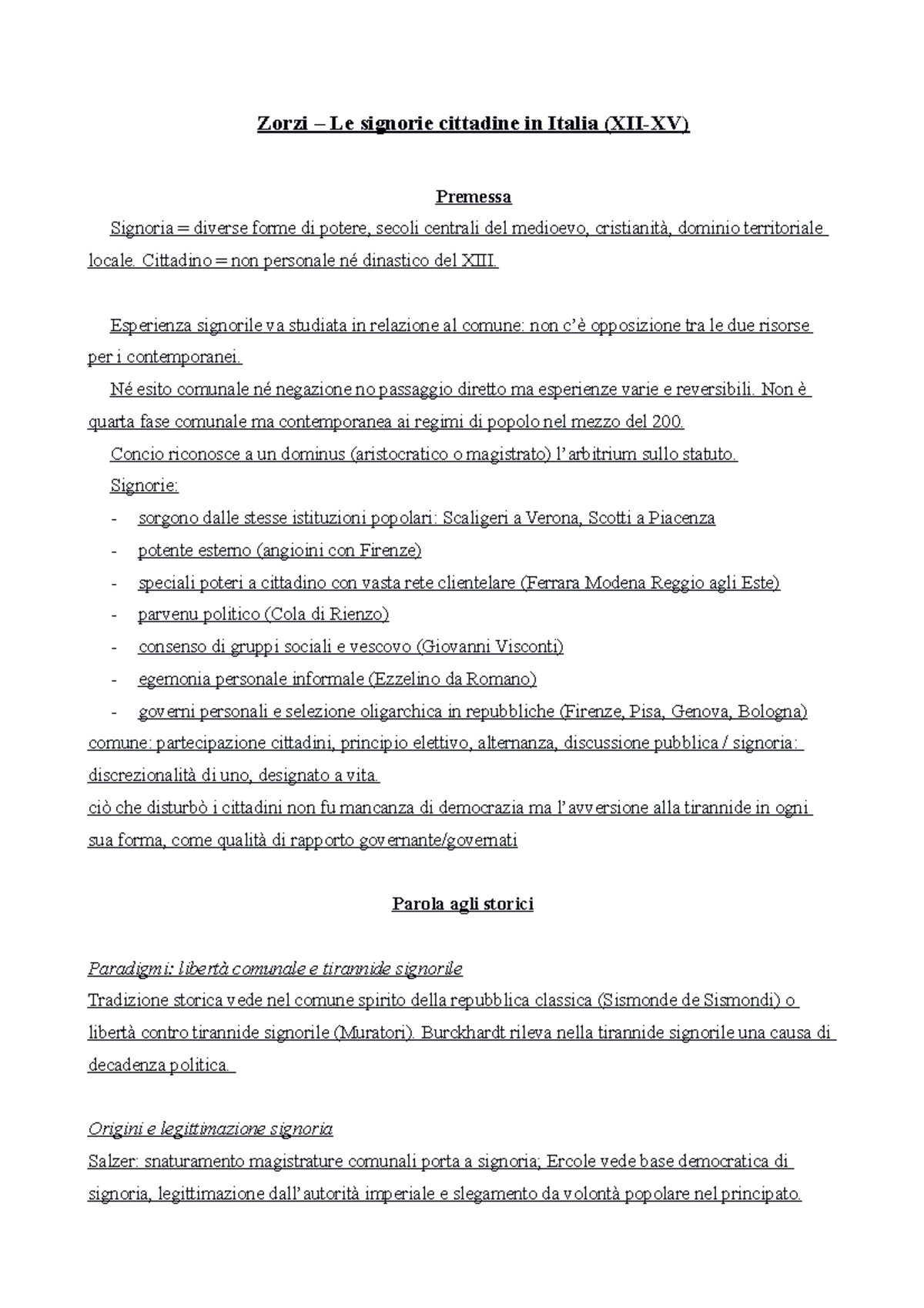 Le signorie cittadine in Italia. Secoli XIII-XV - Zorzi - Zorzi – Le ...
