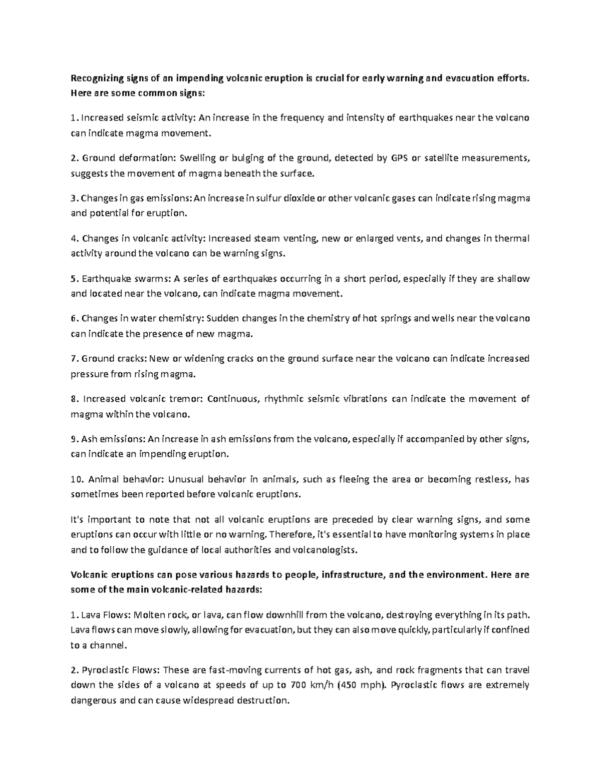 "GEOL 101: Understanding Volcanic Hazards and Early Warning Signs ...