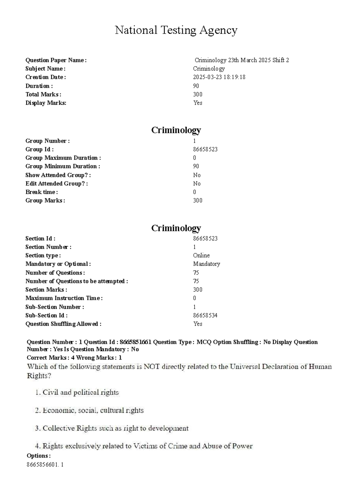Criminology MCQ Question Paper - Crm 1 - DU LLB Exam - Studocu