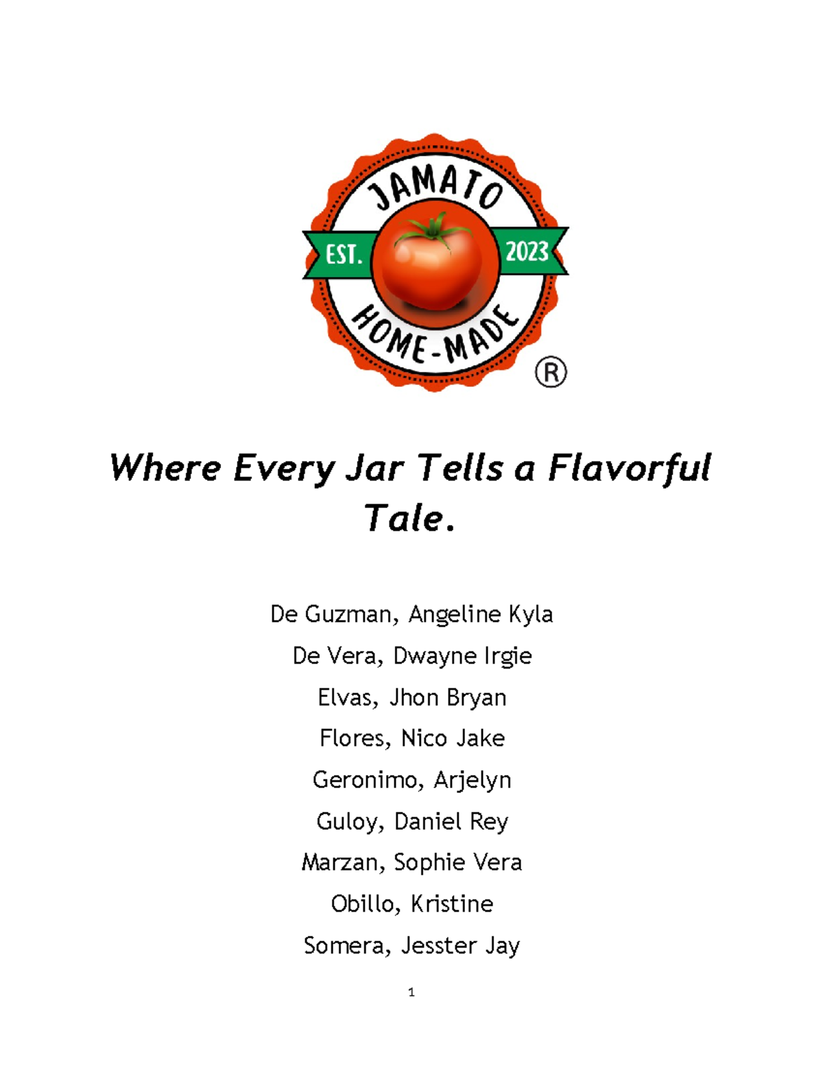 Jamato - Research - Where Every Jar Tells a Flavorful Tale. De Guzman ...
