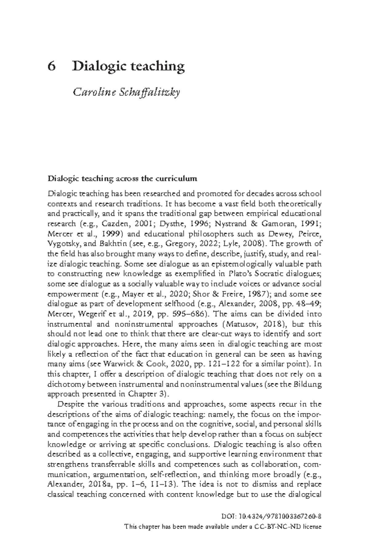 Dialogic Teaching Across the Curriculum: Strategies & Practices (EDU ...