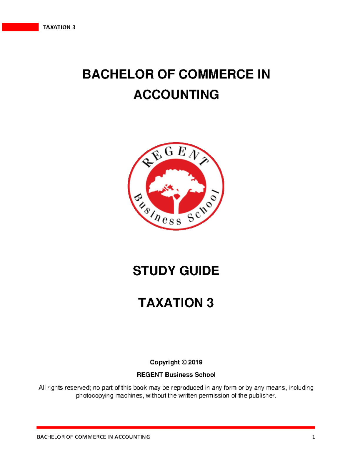 BCOM ACC Taxation 3 Study Guide and Module Outcomes Review - Studocu