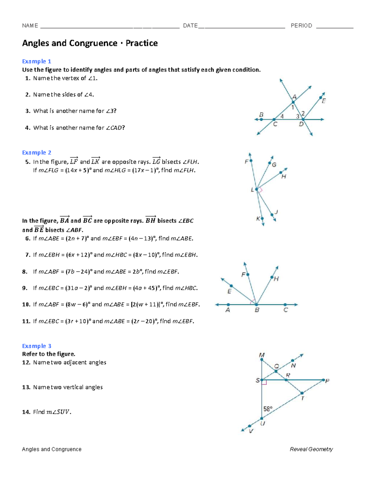 Geometry Practice: Angles and Congruence (Pg. 71, 1-25 Odd) - Studocu