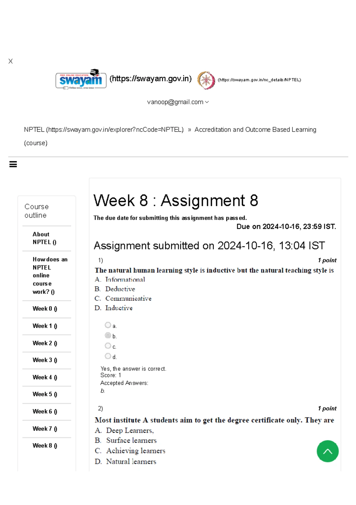 NPTEL Course A1-6: Accreditation & Outcome-Based Learning Solutions ...