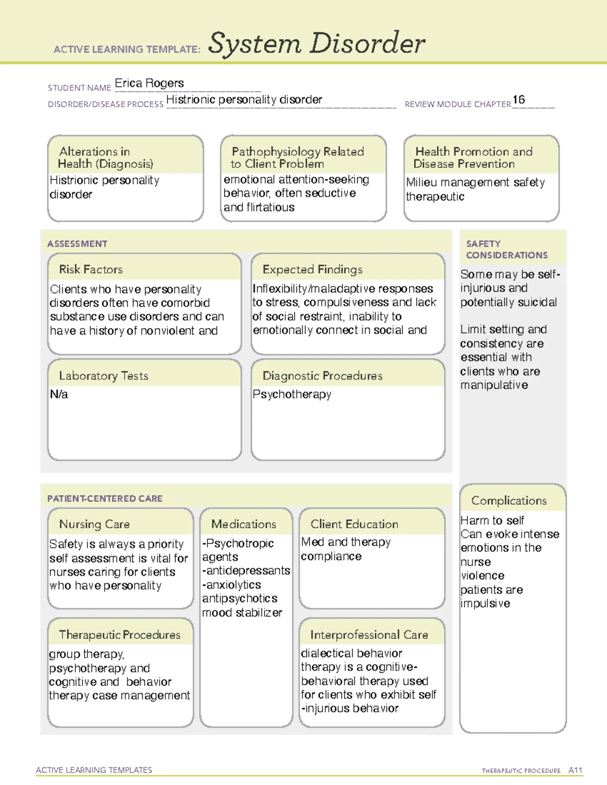 Active Learning Template Therapeutic Procedure form - ACTIVE LEARNING ...