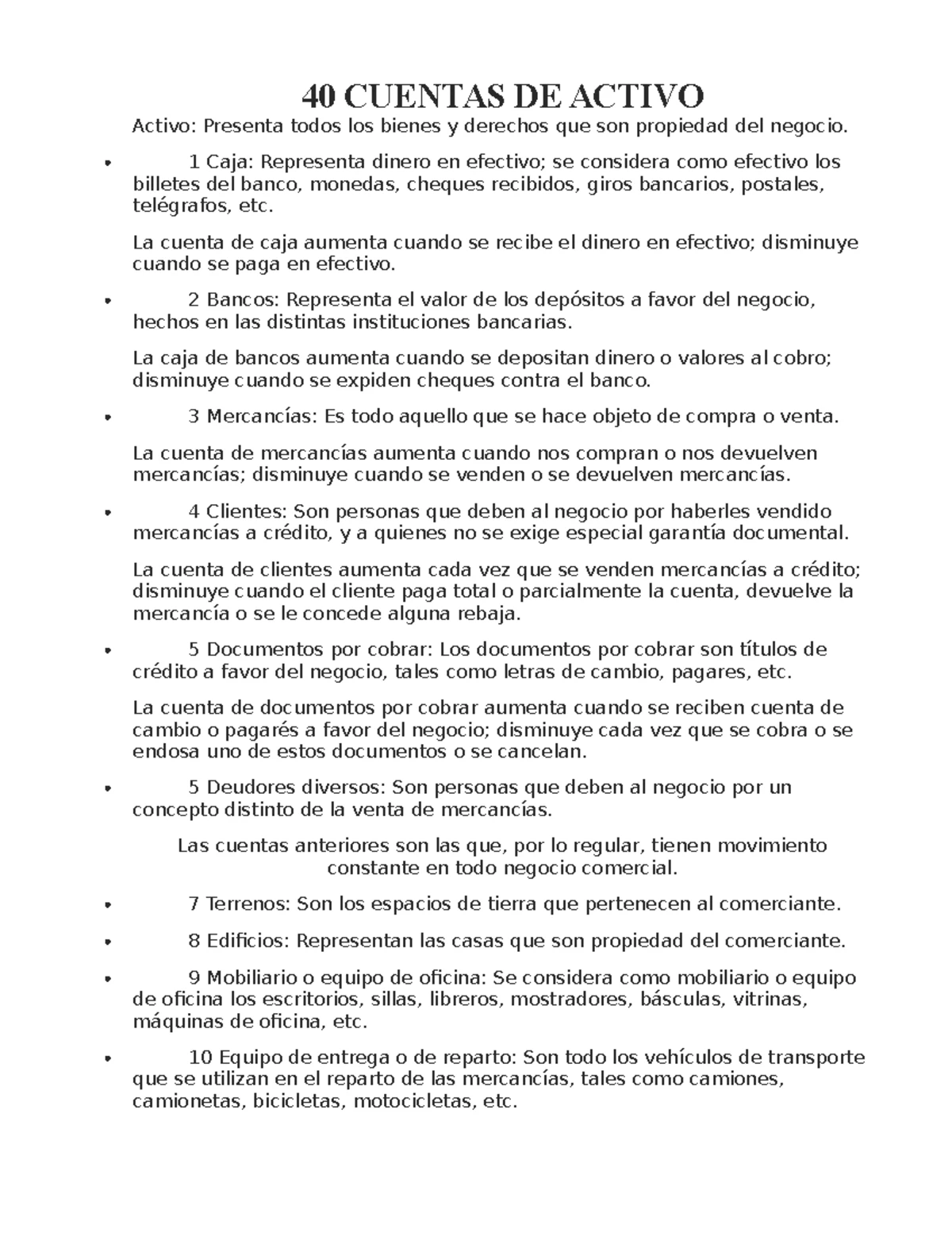 Concepto y Definición de Cuentas en Contabilidad - (CCT 101) - Studocu