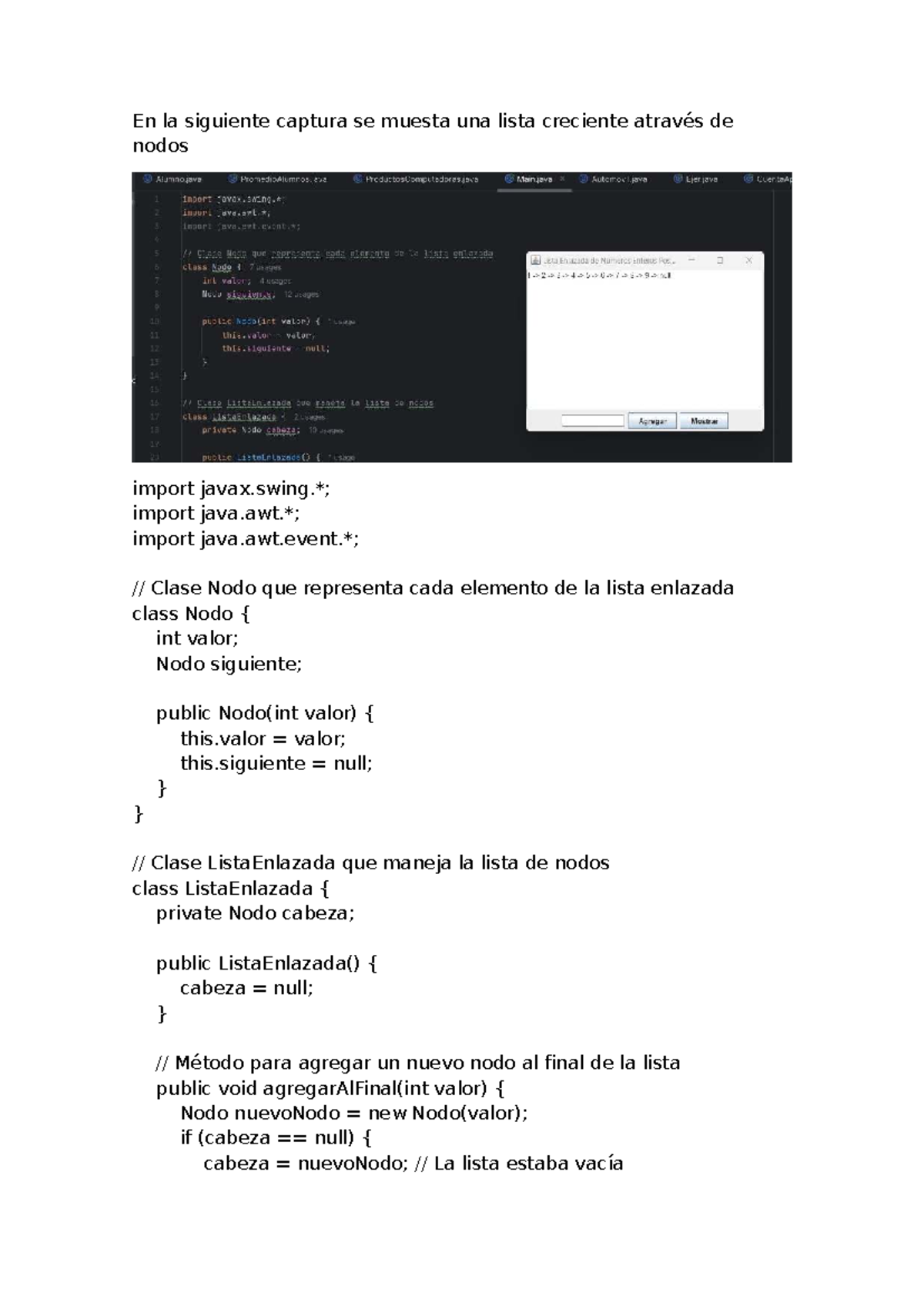 Ejer3Pc2 - Implementación de una Lista Enlazada en Java - Studocu