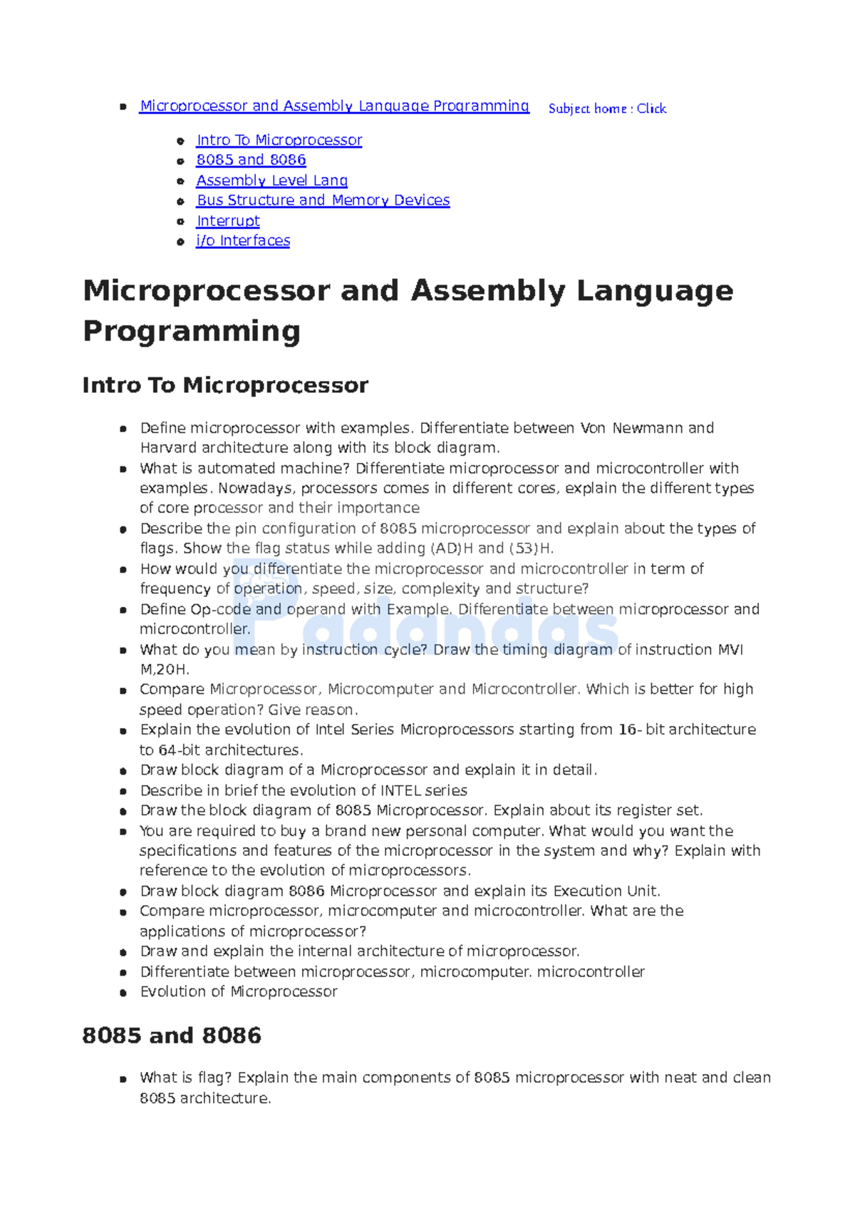 Mapqn - Microprocessor and Assembly Language Programming Intro To Microprocessor 8085 and 8086 ...