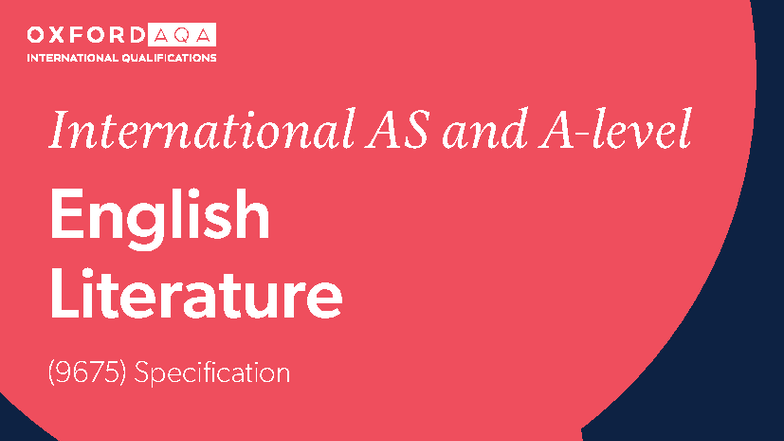 OxfordAQA International AS & A Level English Literature (9675 ...