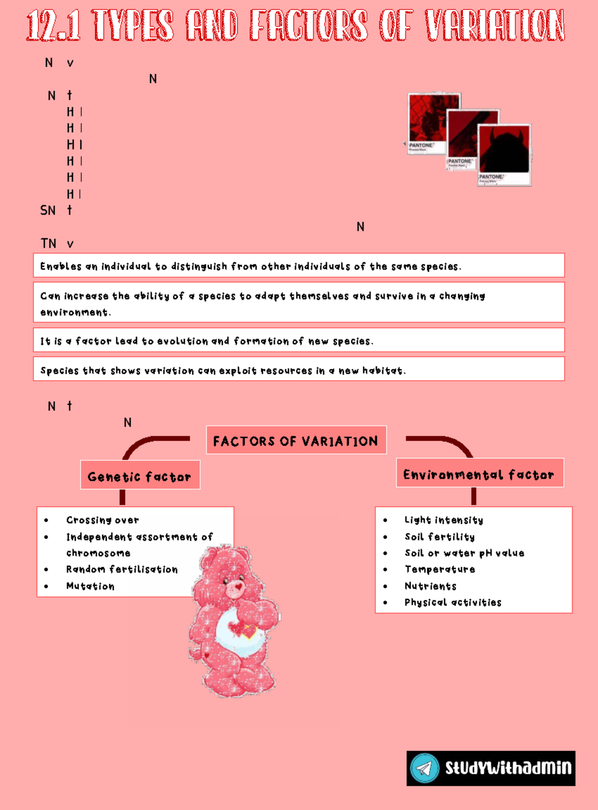 BIO CH12 F5 Studywithadmin - Variation is the differences in ...