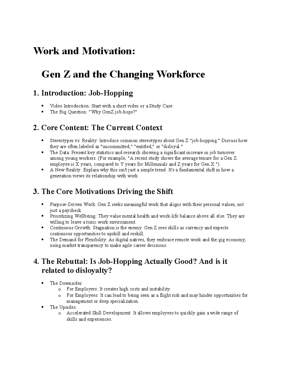 Work and Motivation: Gen Z's Impact on the Workforce Dynamics - Studocu
