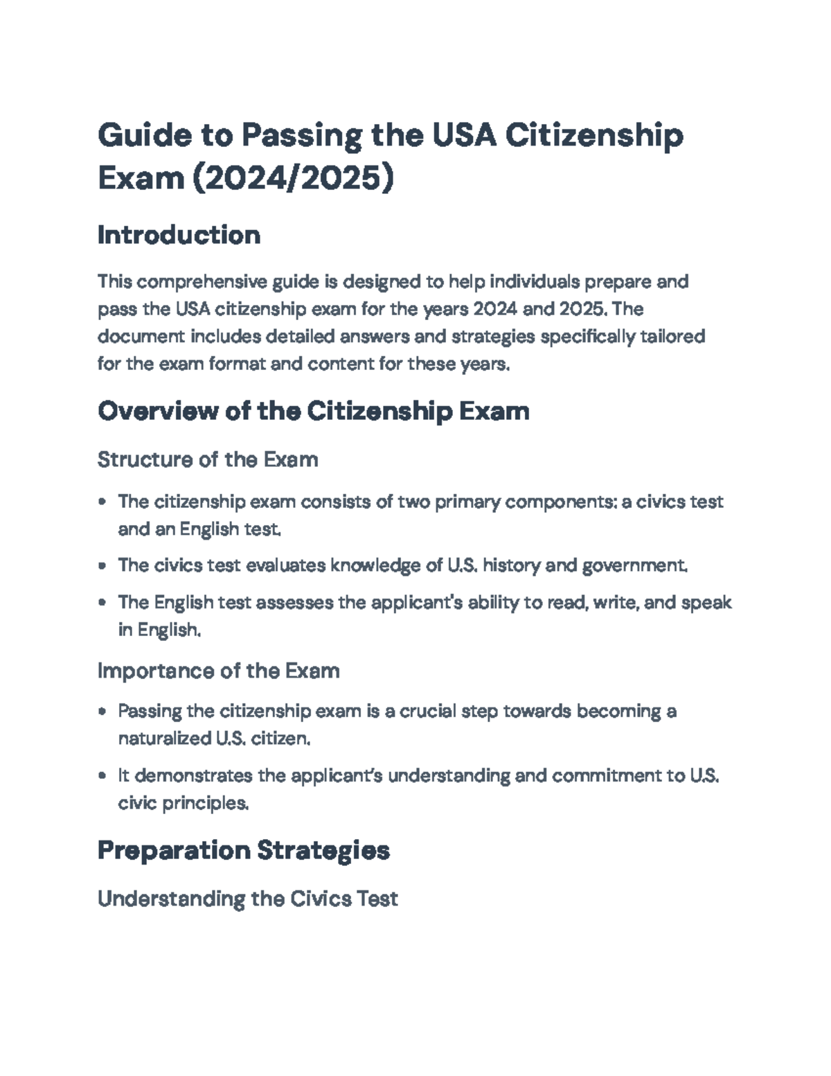 USA Citizenship Exam Guide: Preparation for 2024/2025 Success - Guide ...
