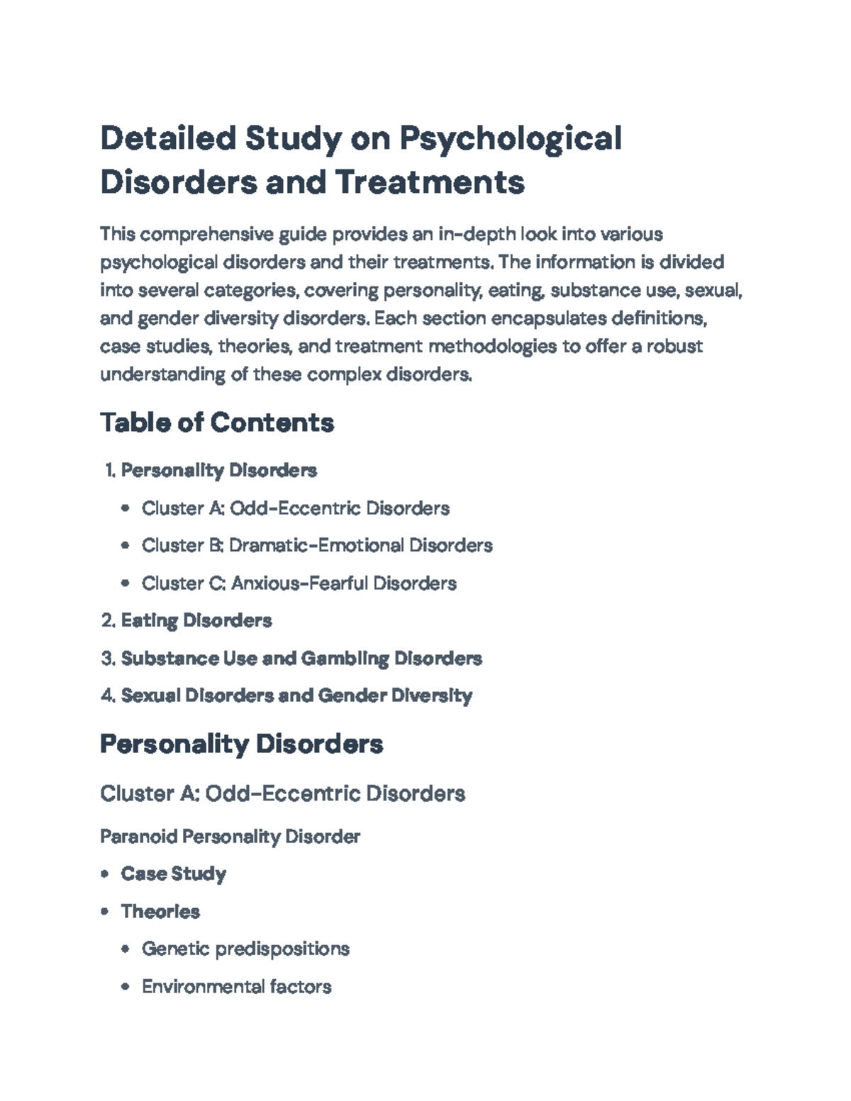 Psychological Disorders: Treatments and Case Studies Overview ...