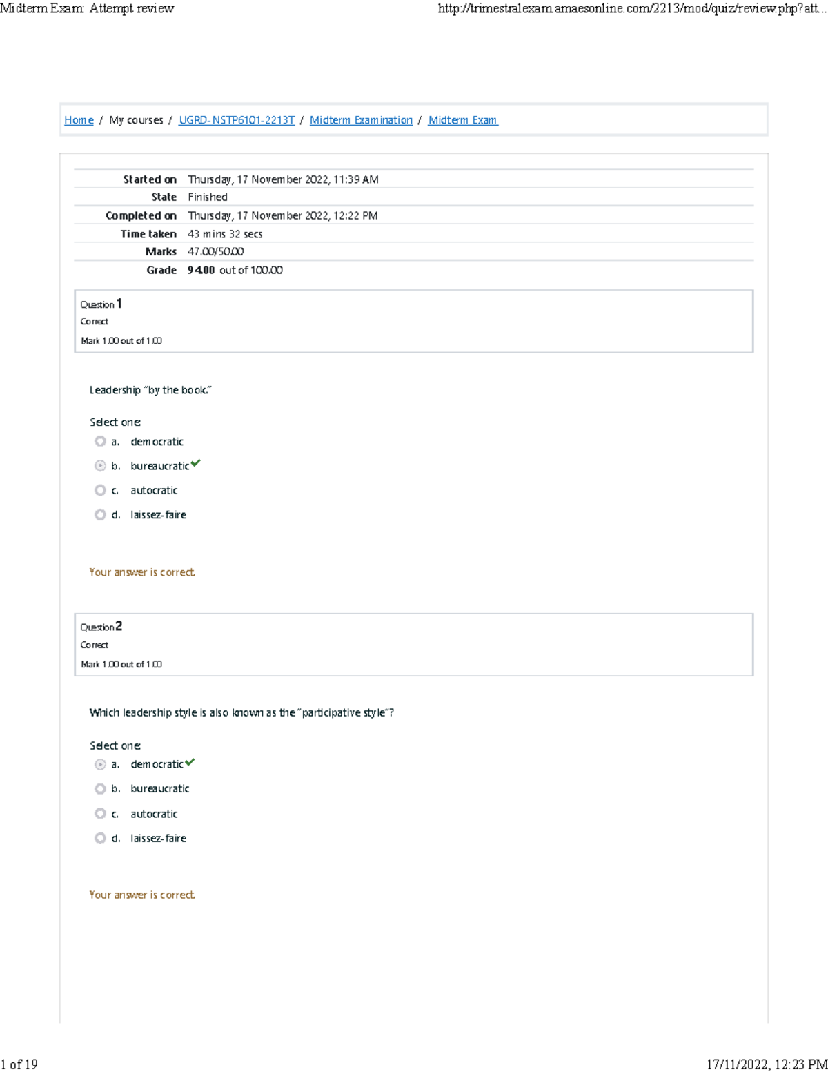 NSTP 1 Midterm Exam Report and Performance Summary - Studocu