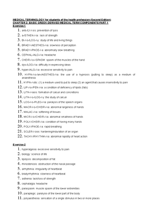 MTL 180 Medical Terminology Notes: Chapter 1 Overview and Key Terms ...