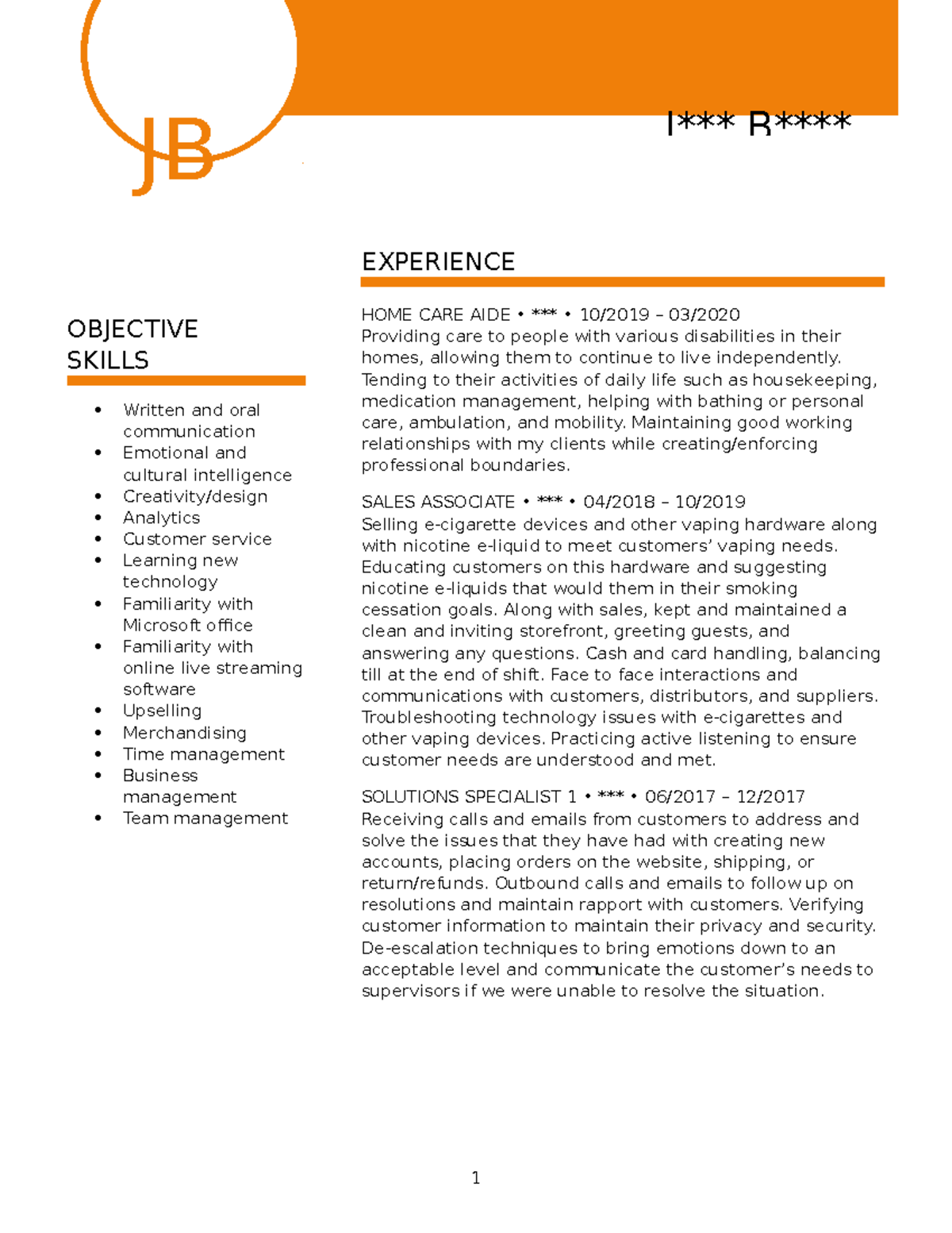 C716 Task 2 Resume: Skills & Experience Overview - Studocu