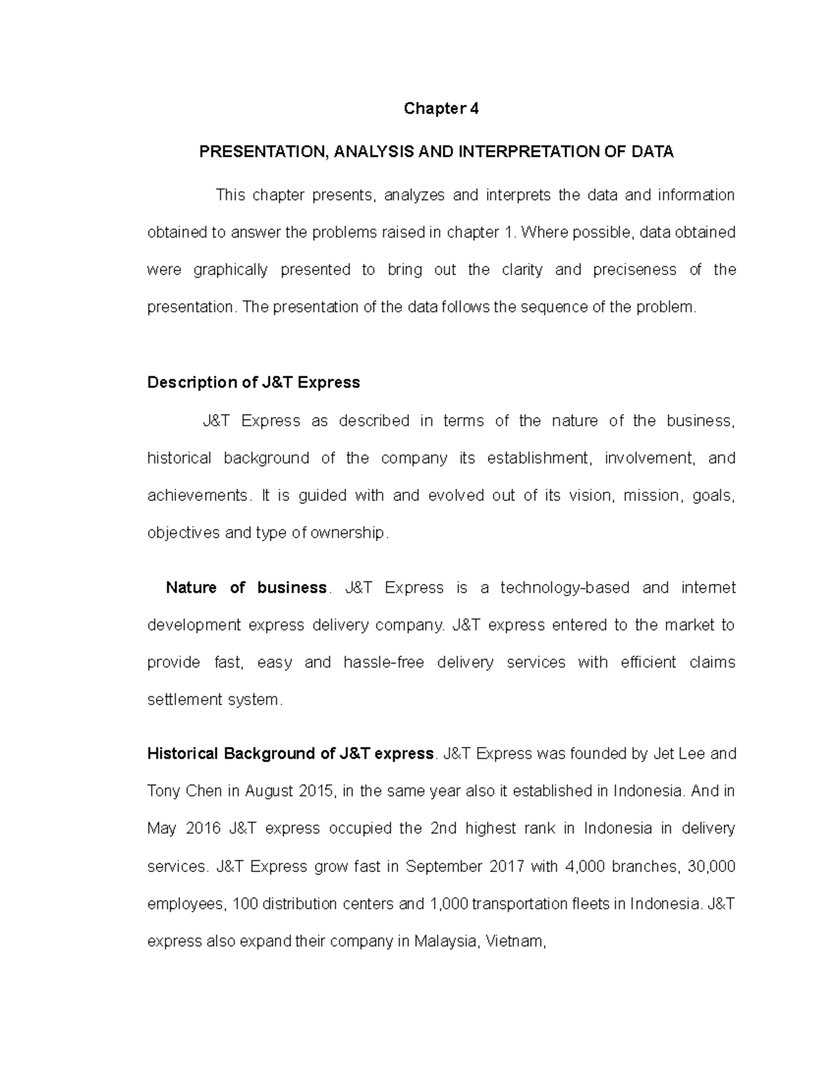Chapter IV: Data Presentation, Analysis & Interpretation for Thesis - Studocu