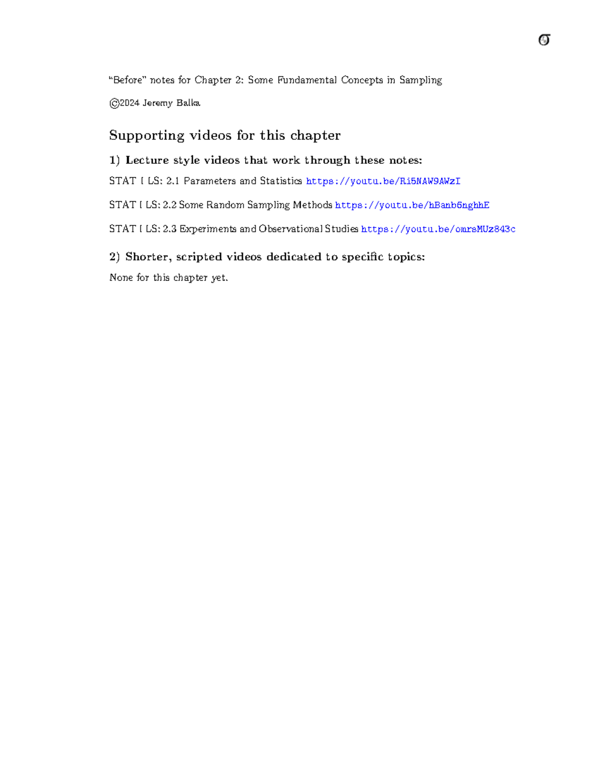 STAT I LS: Chapter 2 - Fundamental Concepts in Sampling - Studocu