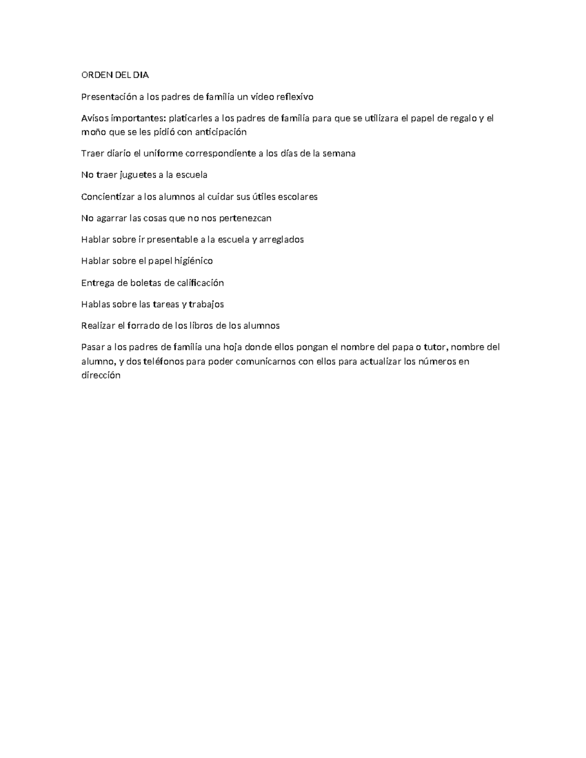 Orden del Día: Segunda Reunión CUNA DE Hidalgo - Avisos Importantes ...