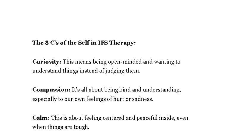 The 8 Cs of Self in IFS Therapy: Curiosity, Compassion, Calm, Clarity ...