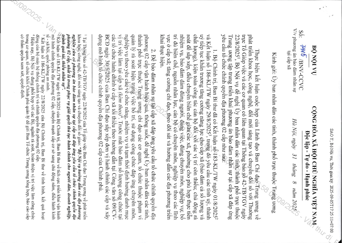 Bộ Nội Vụ: Thời Gian Ký và Quy Định BNV-CCVC - Studocu