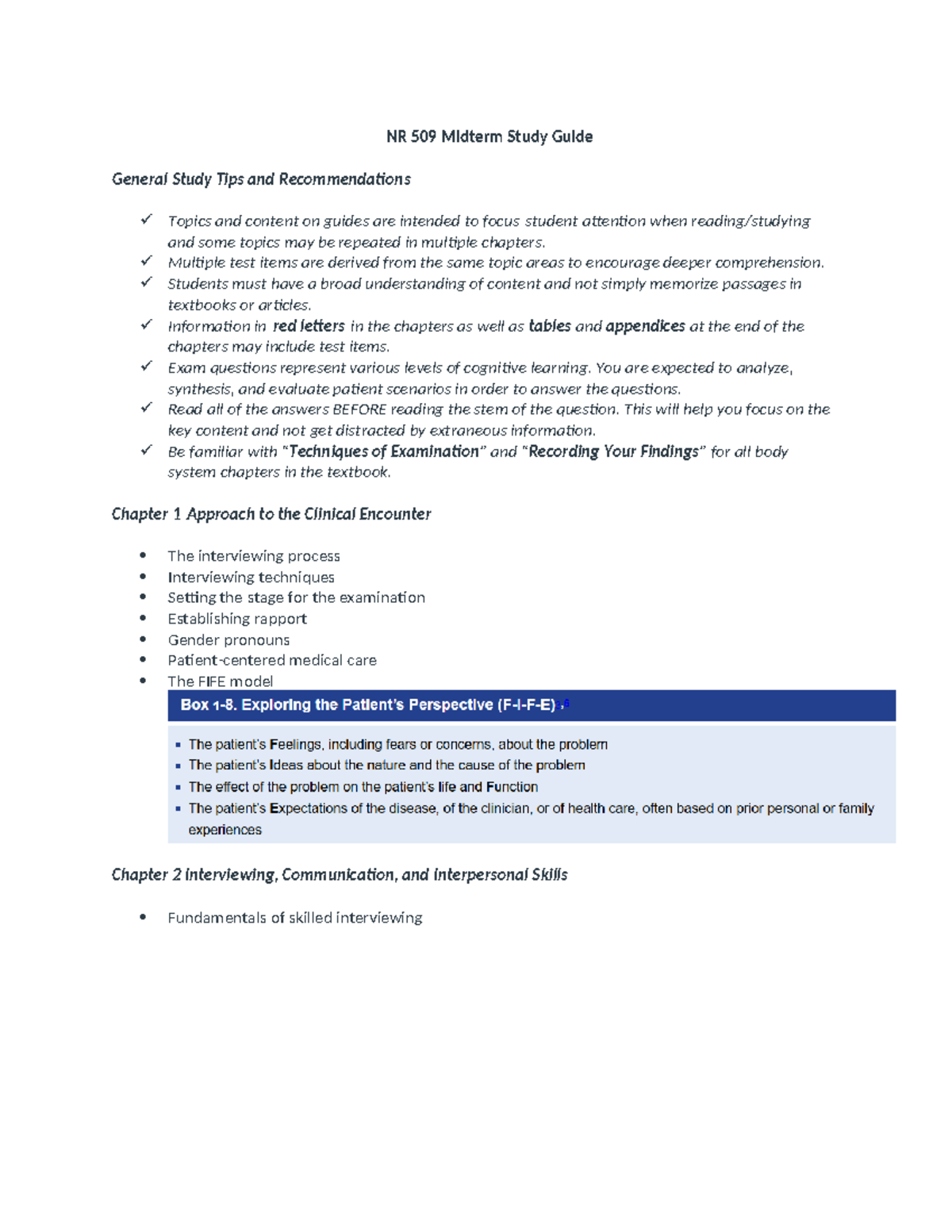NR509 Midterm Exam Study Guide: Key Topics and Exam Strategies - Studocu