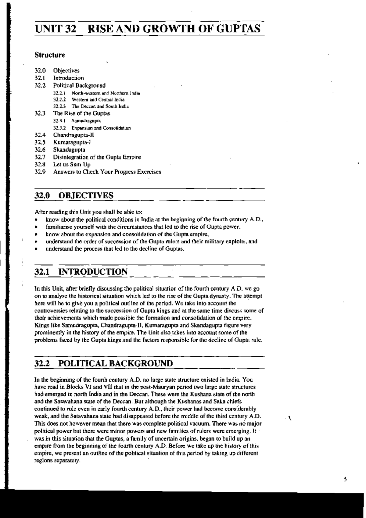 UNIT 32: RISE AND GROWTH OF THE GUPTA EMPIRE - A.D. 4TH CENTURY ...