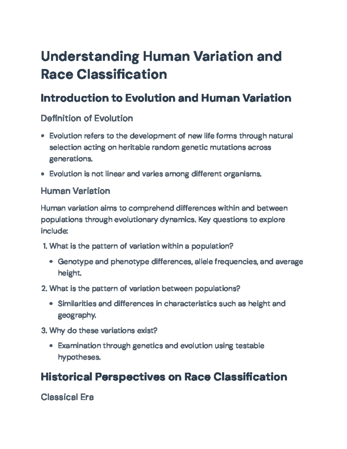 Human Variation