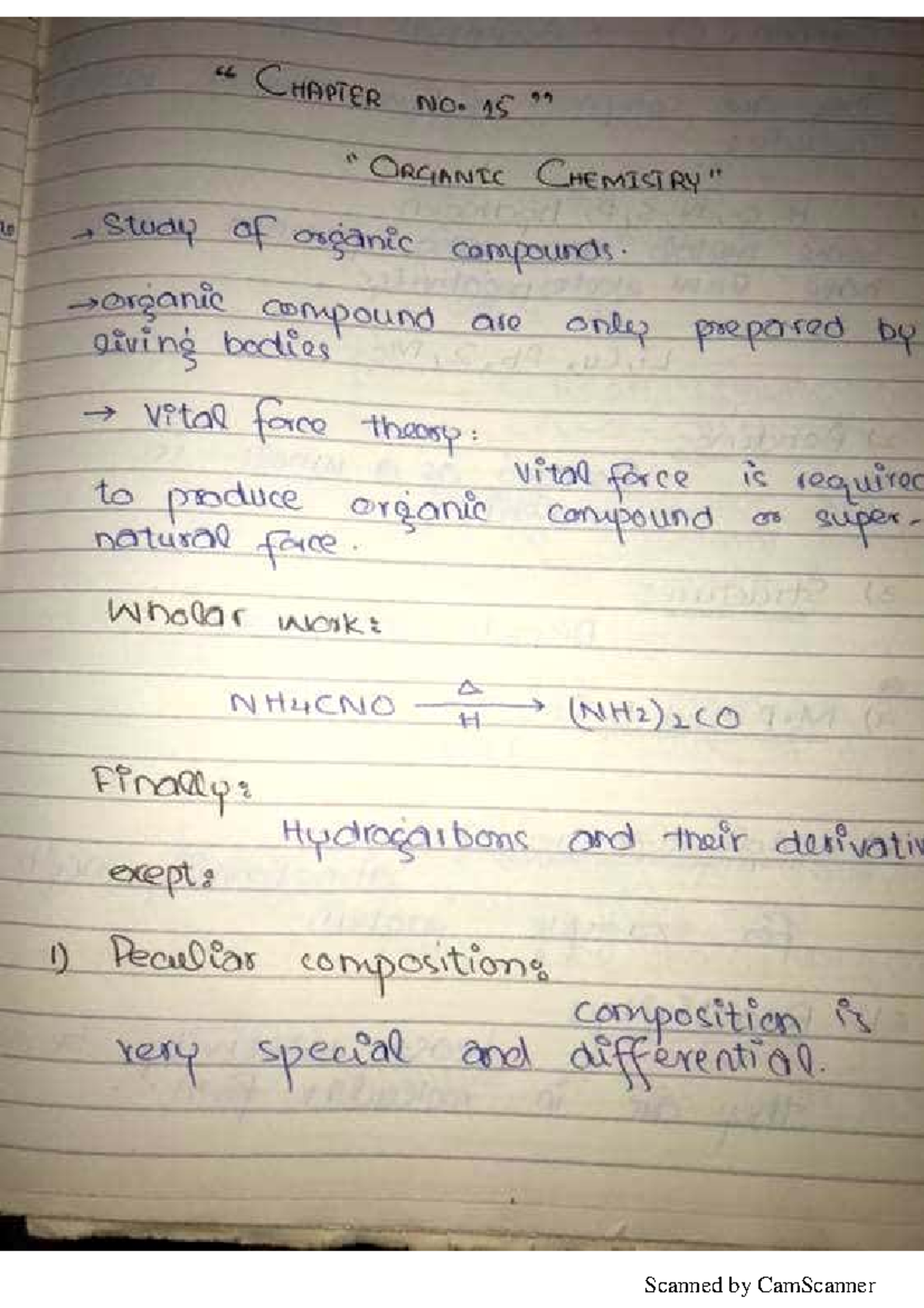 CHAPTER NO. Basic Organic Chemistry Notes 2: Vital Force & Hydrocarbons ...