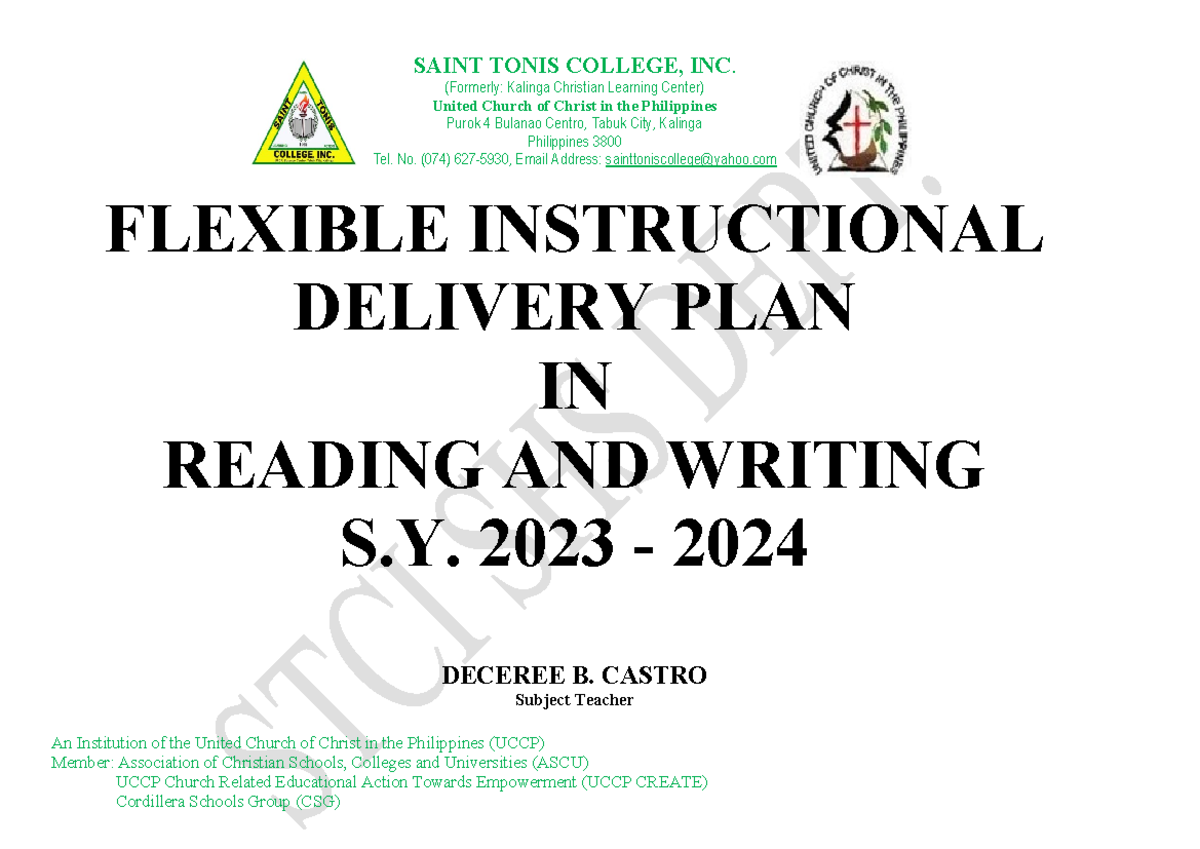 Fidp-reading-and-writing compress - (Formerly: Kalinga Christian ...