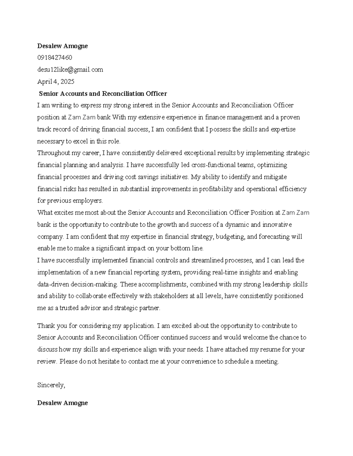 Senior Accounts & Reconciliation Officer Application - APP Exam - Studocu