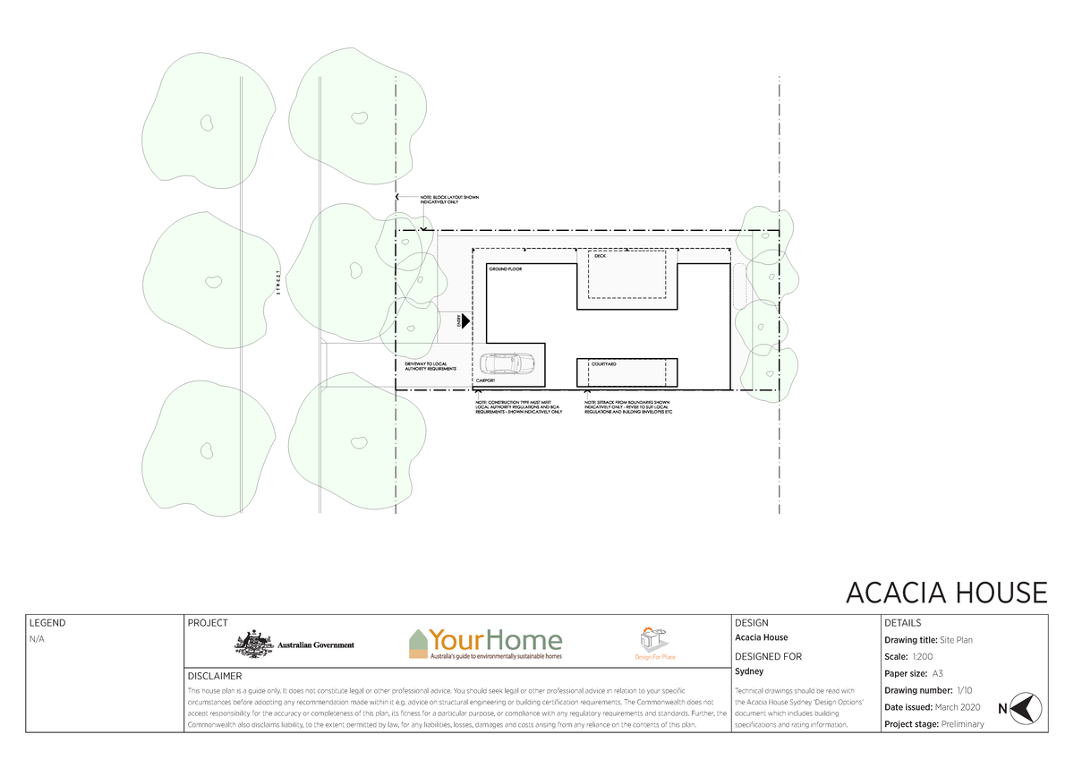 Acacia Sydney 2 - N LEGEND N/A PROJECT DESIGN Acacia House DESIGNED FOR ...