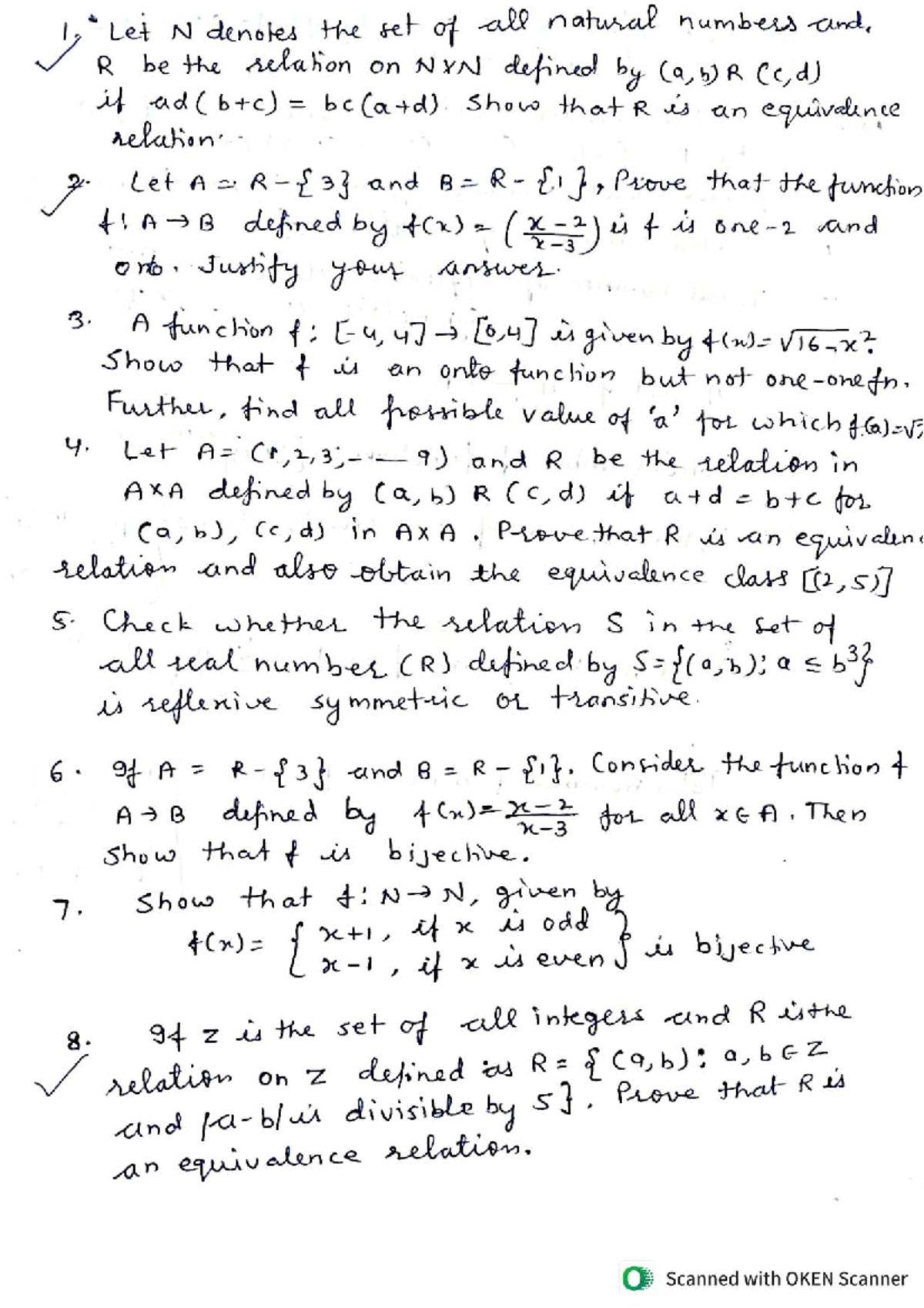 Class 12th Maths Notes: Equivalence Relations, Functions & Probability ...