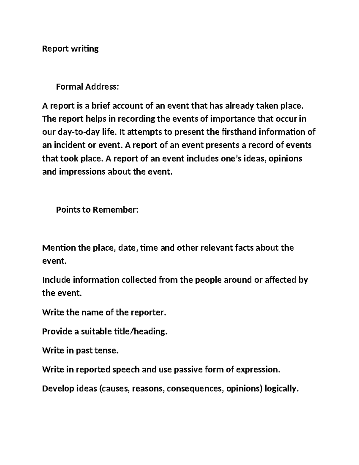 Report Writing Guide: Format & Examples for CBSE Class 12 - Studocu
