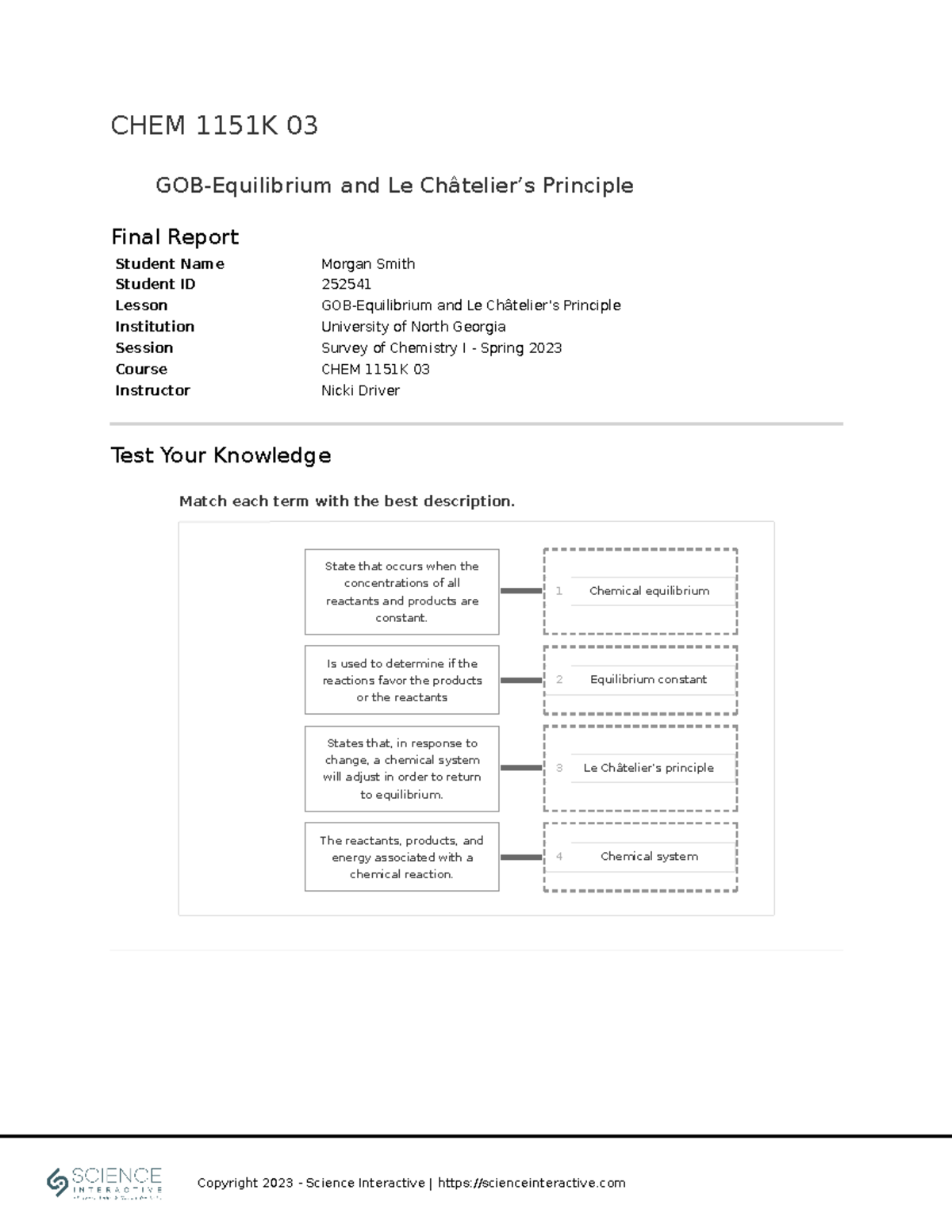 CHEM 1151K Lab 9: GOB-Equilibrium & Le Châtelier's Principle Report ...