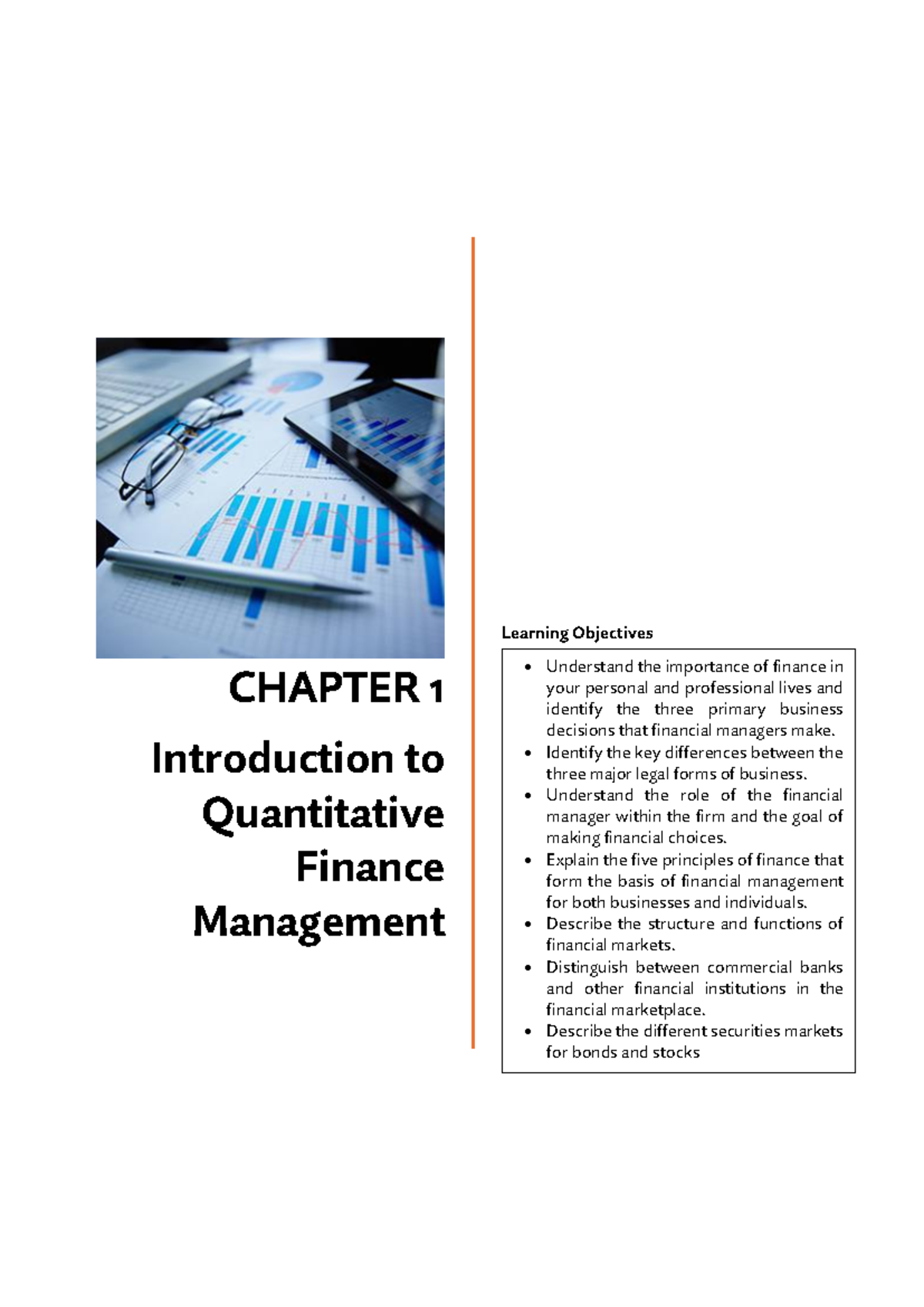 Learning Objectives for CHAPTER 1: Intro to Quantitative Finance ...
