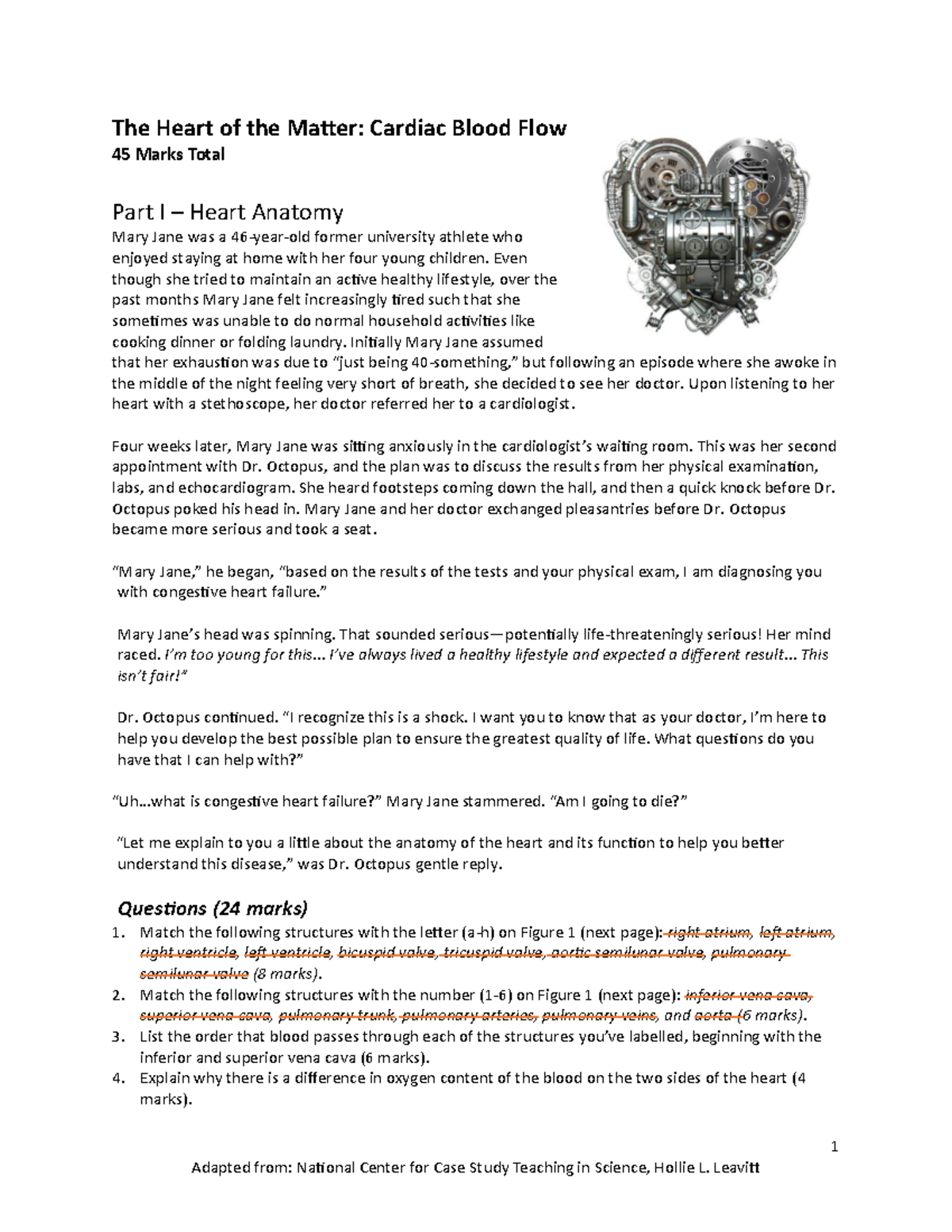 CASE Study #1 - Understanding Cardiovascular Health and Blood Flow ...