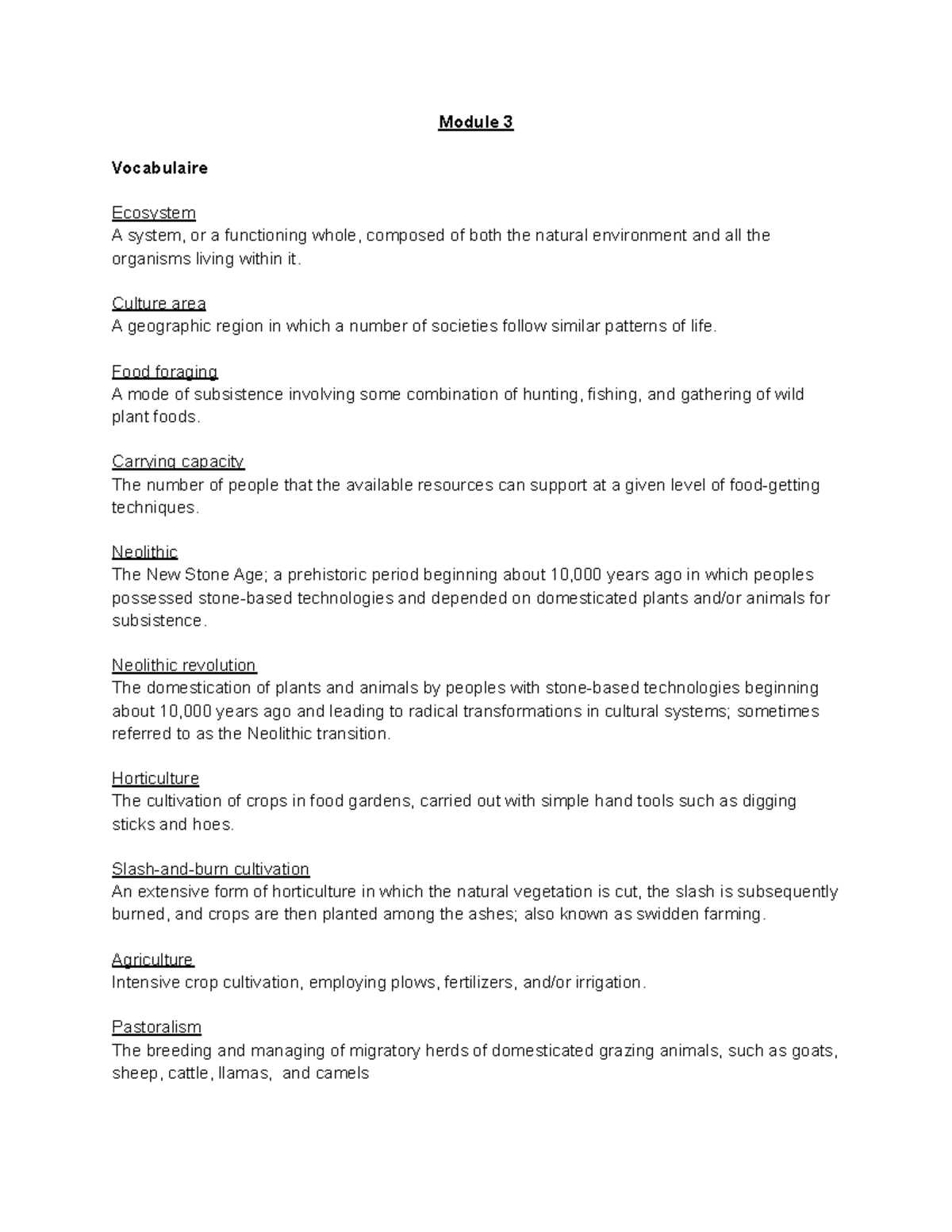 Module 3 - Vocabulary - Module 3 Vocabulaire Ecosystem A system, or a ...