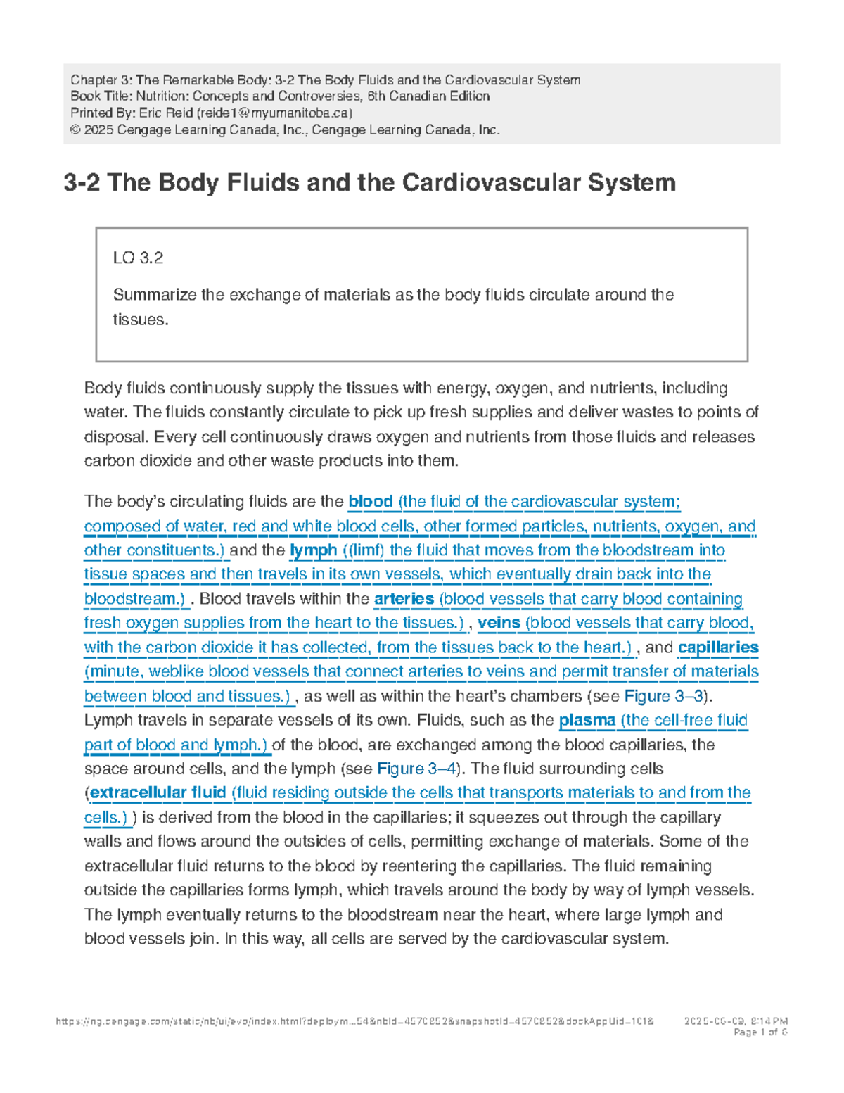 Chapter 3: The Body Fluids & Cardiovascular System - Key Concepts - Studocu