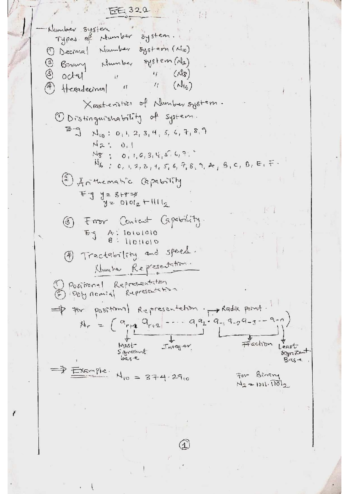EE 322 Complete Lecture Notes on Number Systems and Logic Gates - Studocu