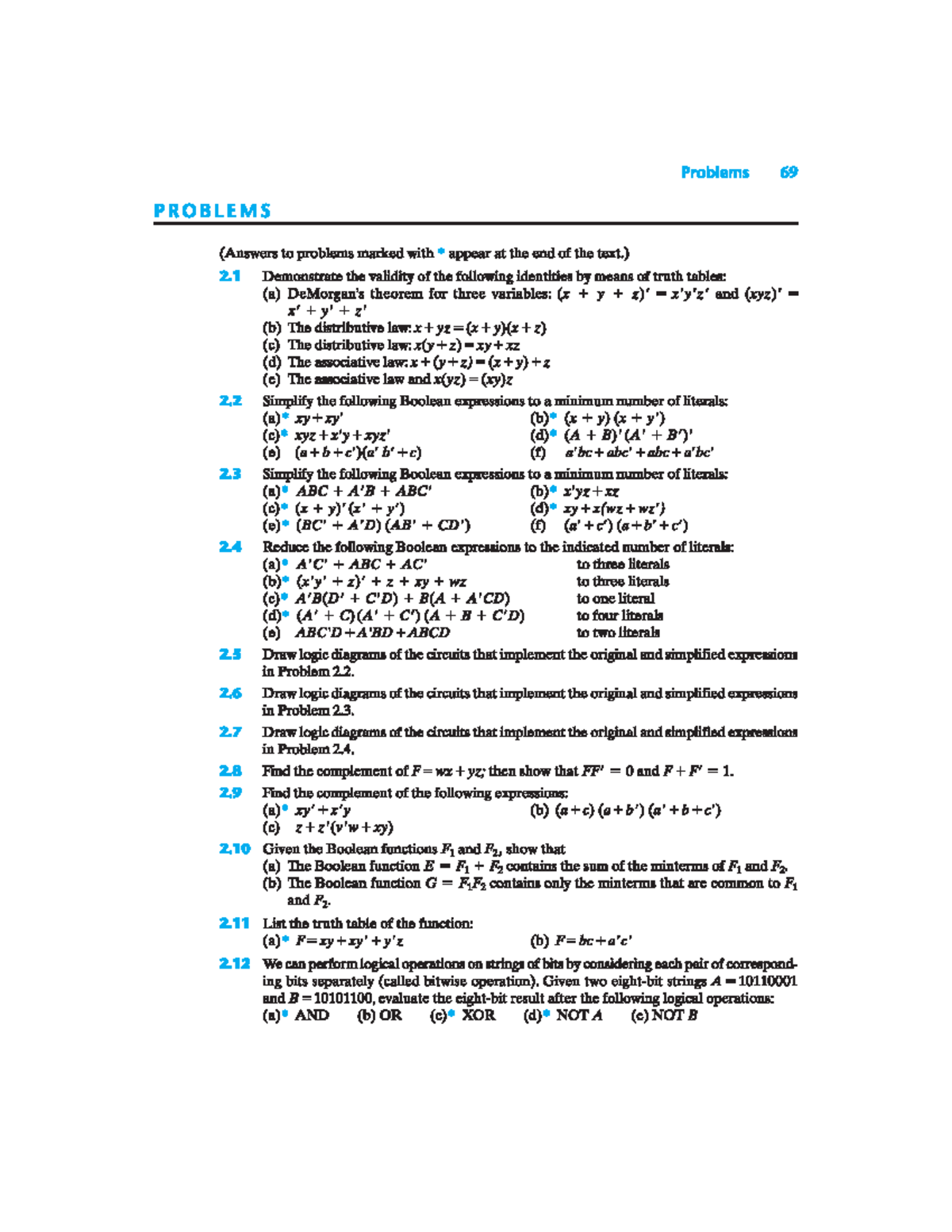 Ch2 Problems - Boolean Algebra and Logic Gates Solutions - Studocu