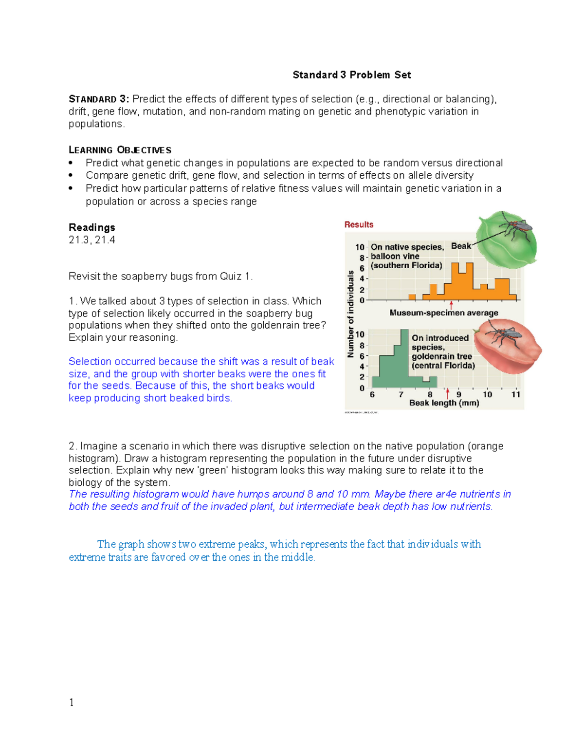 L121 Standard 3 - Standard 3 Problem Set STANDARD 3: Predict the ...