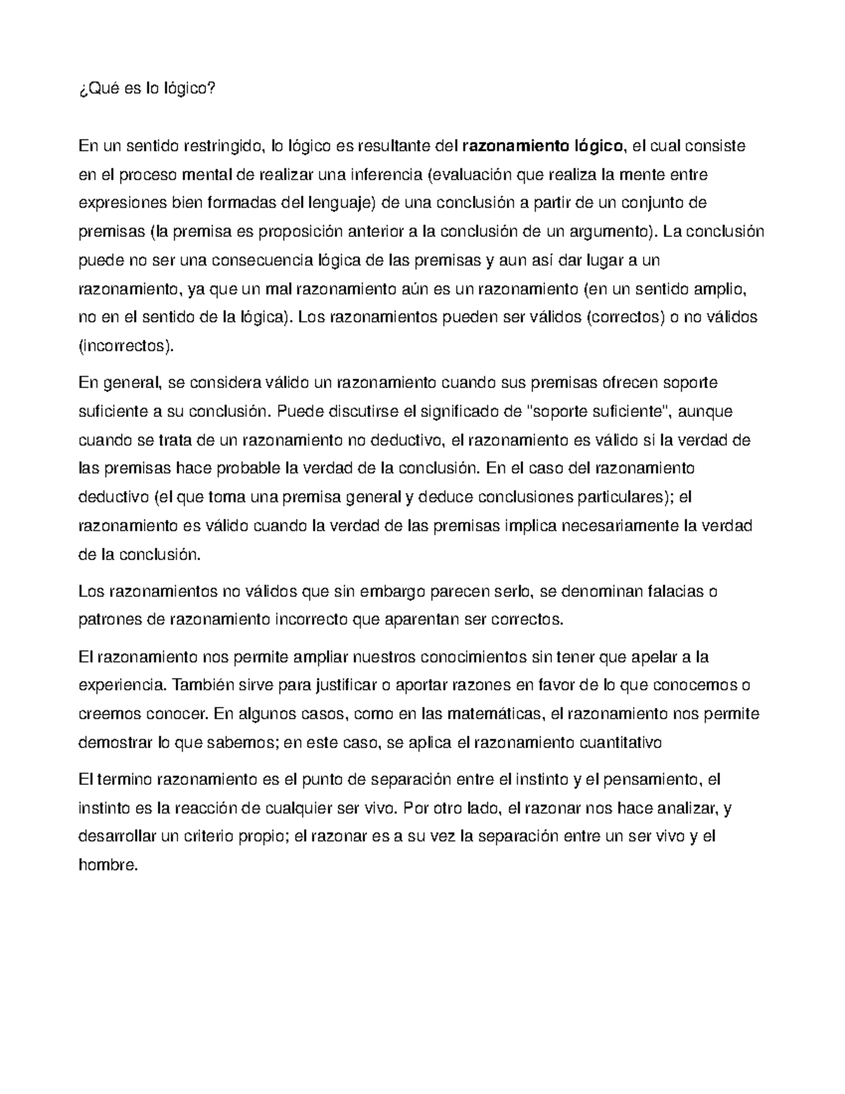 Razonamiento Lógico e Ilógico: Definiciones y Ejemplos Clave - Studocu