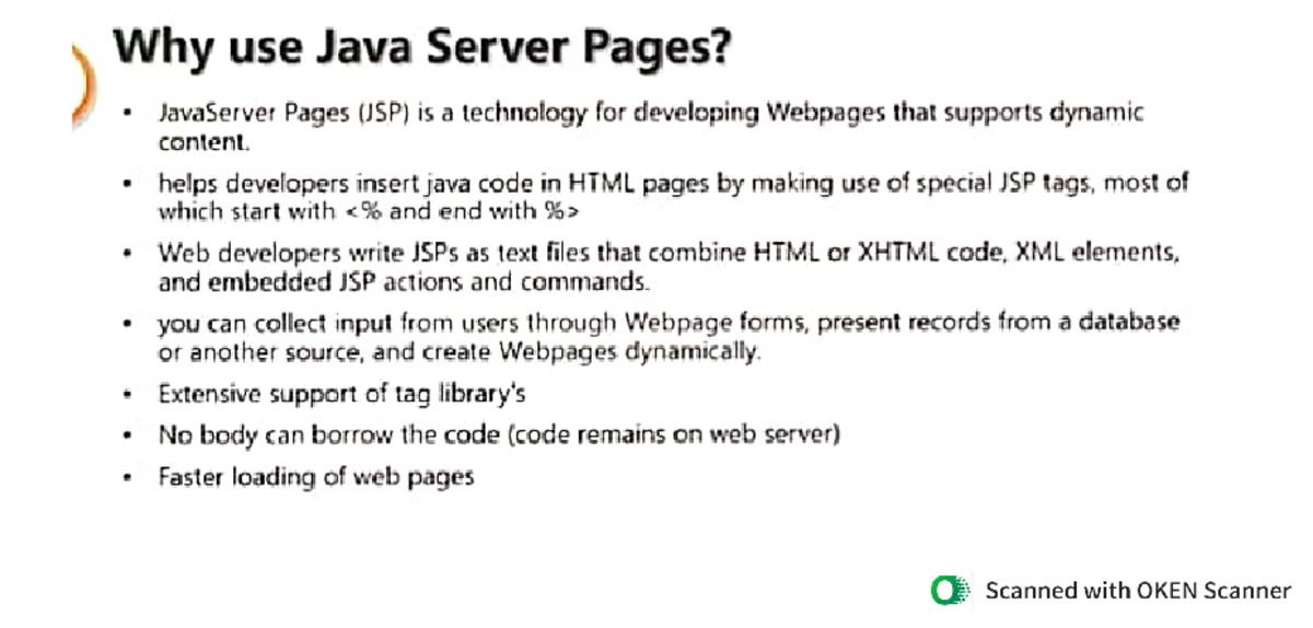 Unit 3 Chapter 1 This Are Java Notes Why Use Java Server Pages Javaserver Pages Jsp Is A