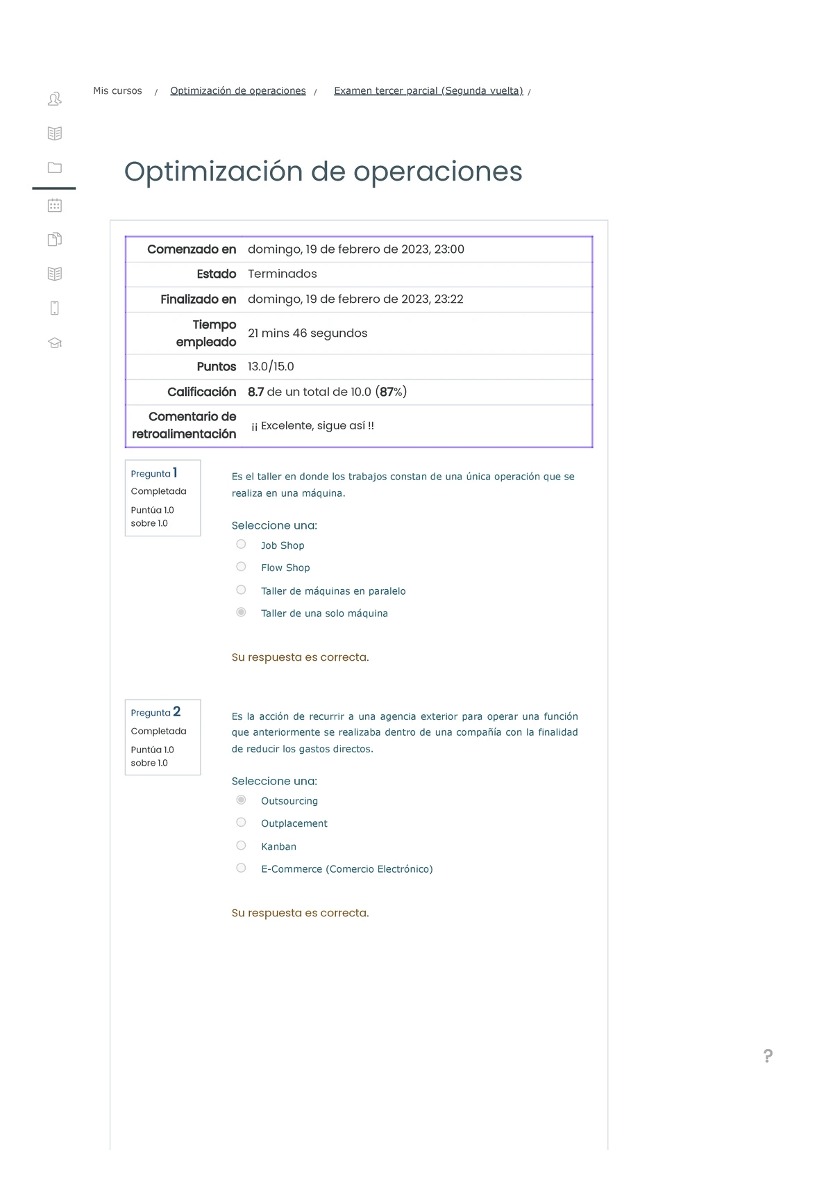 Modalidad de Exámenes - Semana 4: Revisión y Optimización de Operaciones - Studocu