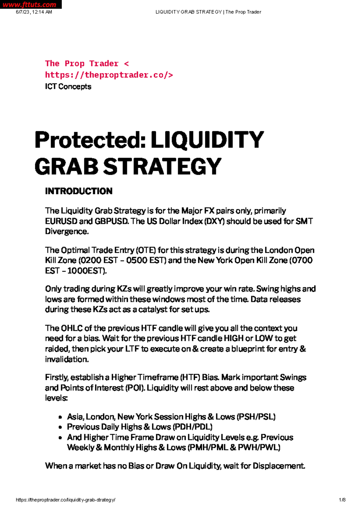 Liquidity Grab Strategy: Major FX Pairs & Optimal Trade Entry (12:14 AM ...